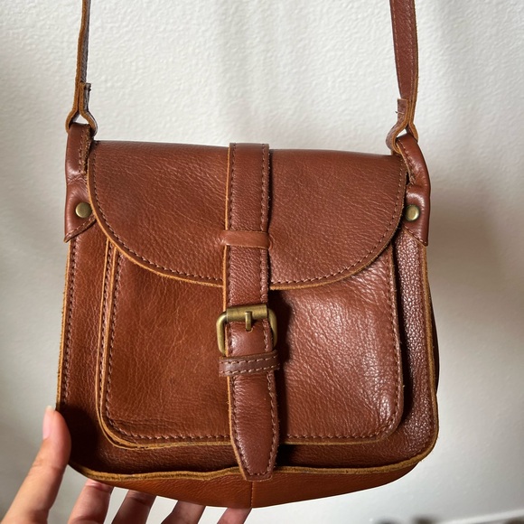 Fat Face | Bags | Chestnut Brown Leather Fat Face Mini Saddle Crossbody ...